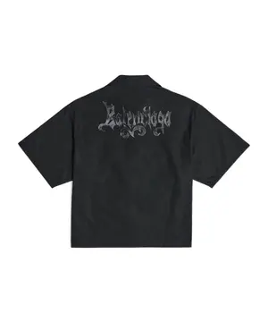 Balenciaga Sketchy Bowling Short Sleeve Shirt - Black