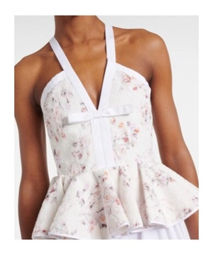 Giambattista Valli Floral Lace Gown With Ruffle Detail