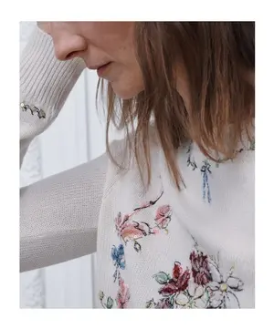 Dior Embroidered Fine Knit Sweater - White