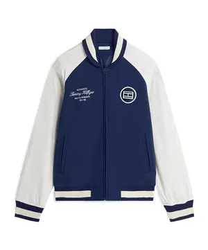 Tommy Hilfiger Interlock Knit Colour-blocked Relaxed Bomber Jacket