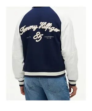 Tommy Hilfiger Interlock Knit Colour-blocked Relaxed Bomber Jacket
