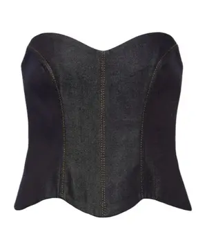 AYA MUSE Hyn Denim Bustier Top
