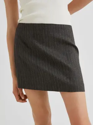 Marella Short Wool Skirt With Pinstripes