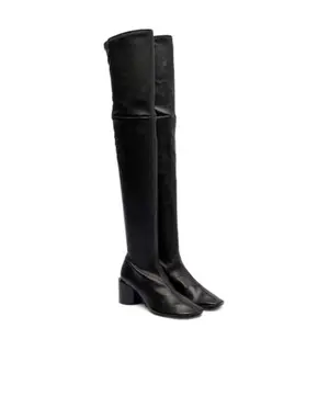 JIL SANDER Leather Over-the-knee Boots - Black