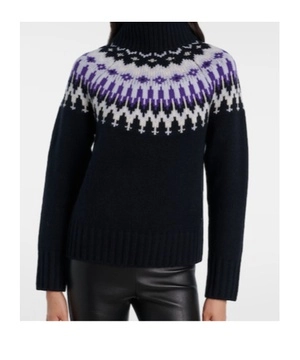 Bogner Ingrid Jacquard Cashmere Turtleneck Sweater