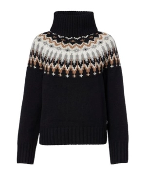 Bogner Ingrid Jacquard Cashmere Turtleneck Sweater - Black