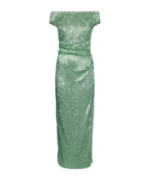 Erdem Beaded Off-shoulder Midi Dress