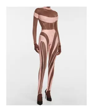 MUGLER Paneled Bodysuit