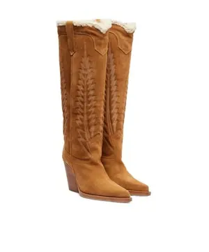 Paris Texas Suede Cowboy Boots - Brown