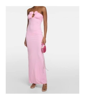 Magda Butrym Floral Appliqué Strapless Maxi Dress