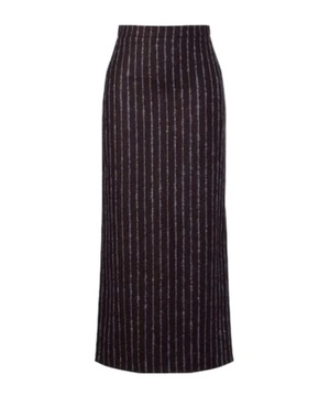 Erdem Pinstripe Wool And Mohair Pencil Skirt - Black
