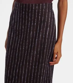 Erdem Pinstripe Wool And Mohair Pencil Skirt