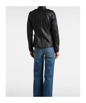 NILI LOTAN Button Leather Jacket