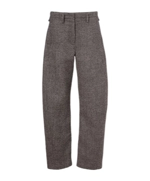Magda Butrym Low-rise Herringbone Wool-blend Barrel-leg Pants - Black