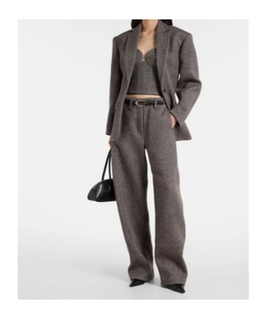Magda Butrym Low-rise Herringbone Wool-blend Barrel-leg Pants