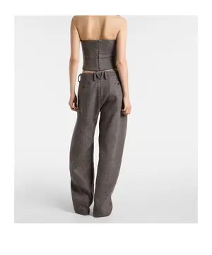 Magda Butrym Low-rise Herringbone Wool-blend Barrel-leg Pants