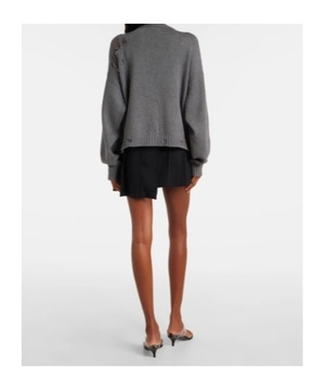 AREA Distressed Cotton And Cashmere Cardigan