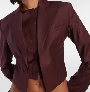 AYA MUSE Sylva Cropped Wool Blazer
