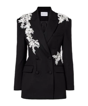 Rebecca Vallance Danna Floral-appliqué Blazer - Black