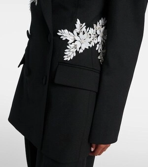 Rebecca Vallance Danna Floral-appliqué Blazer