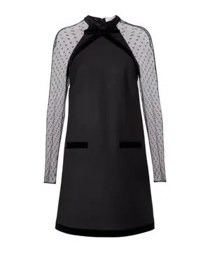 Nina Ricci Virgin Wool Gabardine Minidress - Black