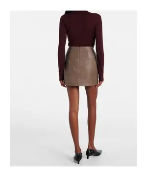 Tove Liss Pleated Leather Miniskirt