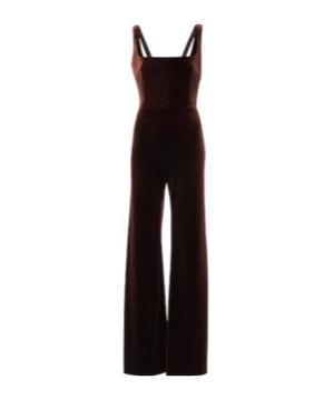 Galvan Vesper Velvet Jumpsuit - Black