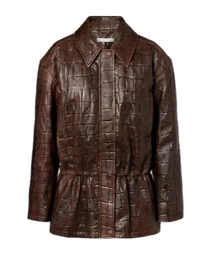 EMILIA WICKSTEAD Norcutt Croc-effect Leather Jacket - Black