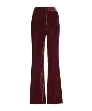 Veronica Beard Lebone High-rise Velvet Flared Pants