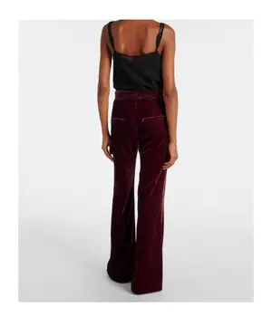 Veronica Beard Lebone High-rise Velvet Flared Pants