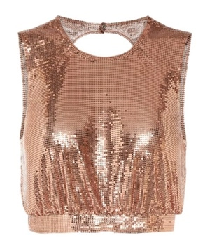 Rabanne Metallic Mesh Top - Brown