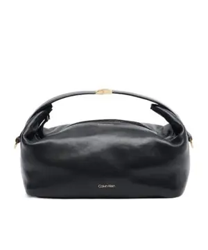 Calvin Klein Andy Small Leather Shoulder Bag - Black