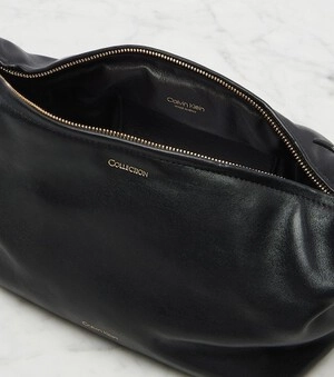 Calvin Klein Andy Small Leather Shoulder Bag - Black