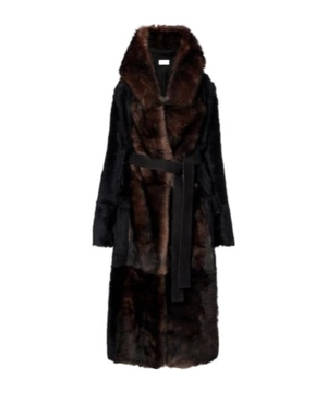 Altuzarra Geoff Shearling Wrap Coat - Black