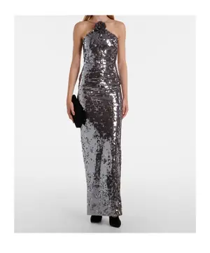 Magda Butrym Floral-appliqué Sequined Gown