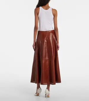 Ulla Johnson Aninda Leather Midi Skirt