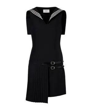 Coperni Belted Ruffle Dress - Black