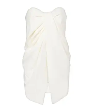 Tove Tuiren Draped Linen And Cotton-blend Top - White