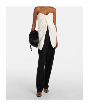 Tove Tuiren Draped Linen And Cotton-blend Top