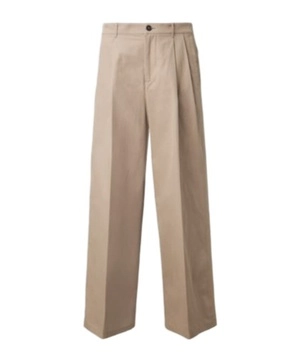 JIL SANDER Pleated Cotton Wide-leg Pants - Nude