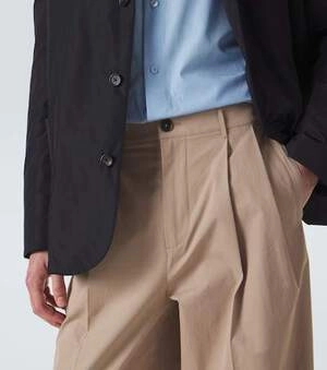 JIL SANDER Pleated Cotton Wide-leg Pants