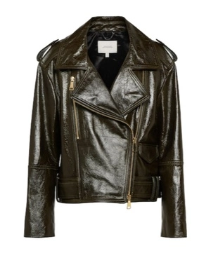 Dorothee Schumacher Lapel Long-sleeved Leather Jacket - Black