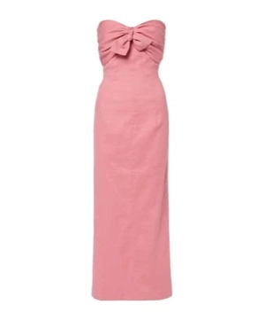 Tove Rahel Linen And Cotton-blend Maxi Dress - Pink