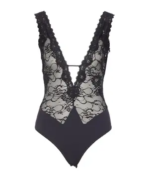 ANIYE BY Lace V-neck Bodysuit - Black