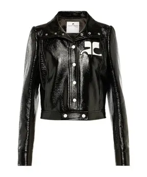 COURREGES Reedition Cropped Vinyl Jacket
