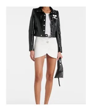 COURREGES Reedition Cropped Vinyl Jacket