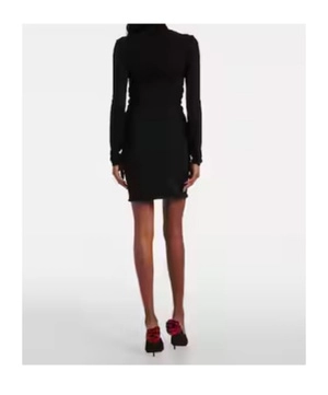 Magda Butrym Gathered Sheer Wool-blend Minidress