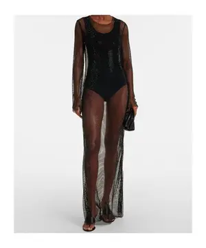 Tove Embellished Mesh Maxi Dress