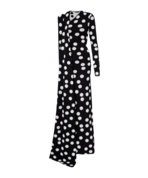 David Koma Polka-dot Scarf-detail Gown - Black