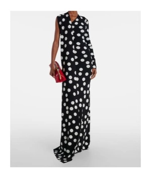 David Koma Polka-dot Scarf-detail Gown